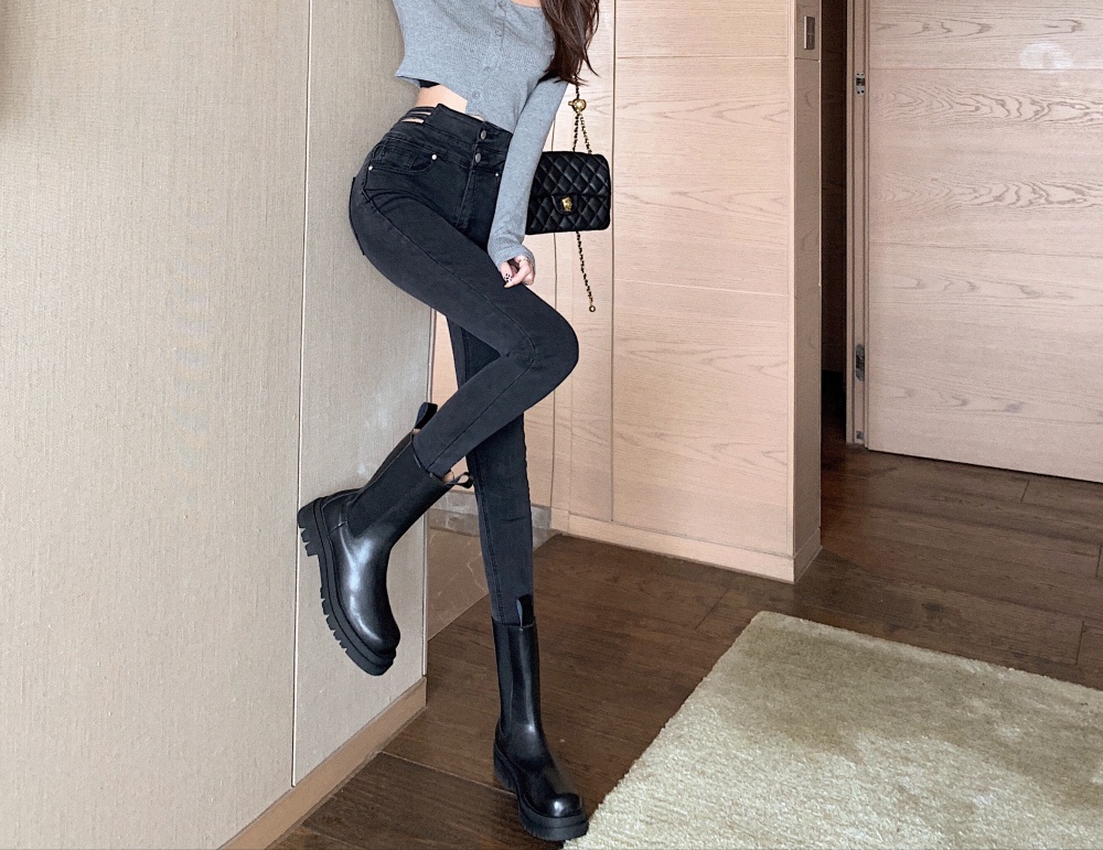 Tight Korean Style High Waist Slim Jeans For Women Ad16105